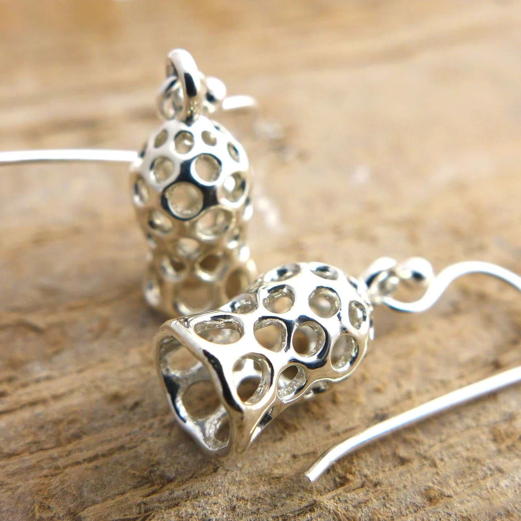 Tintinnid Dictyocysta Mitra Earrings - Science Jewelry